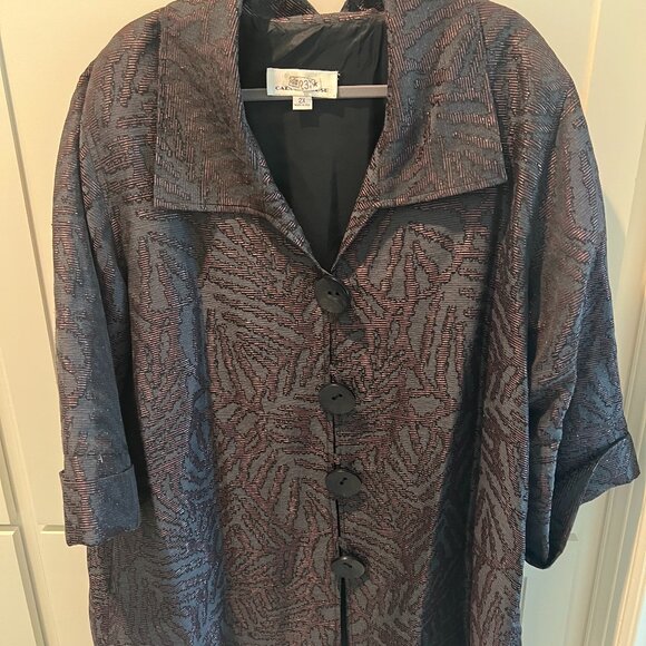 Caroline Rose | Jackets & Coats | Caroline Rose Blackburgundy Jacket ...